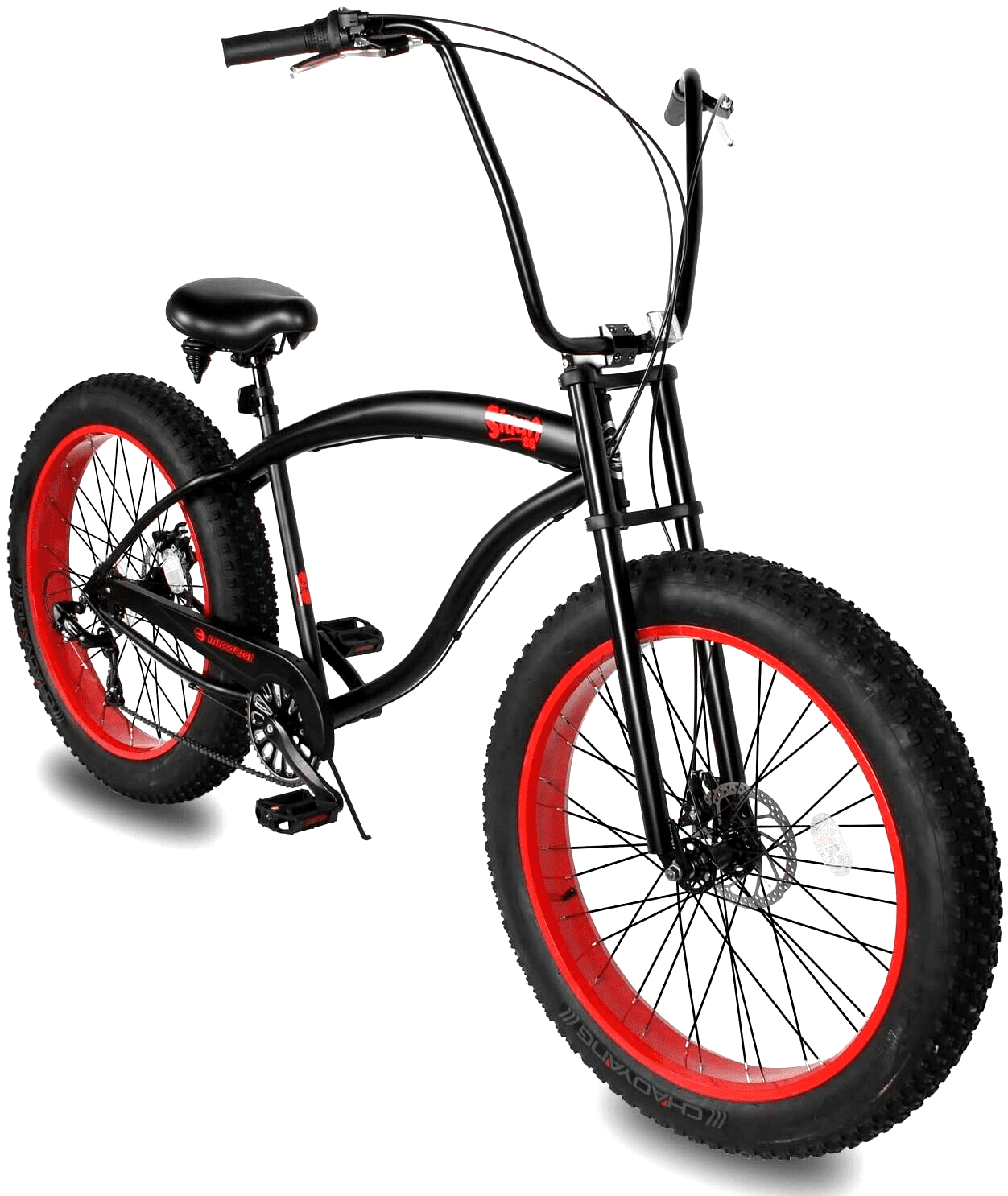 26" Fat Tire 7 Speed Slugo SS Beach Cruiser Bicycle High Rise ...
