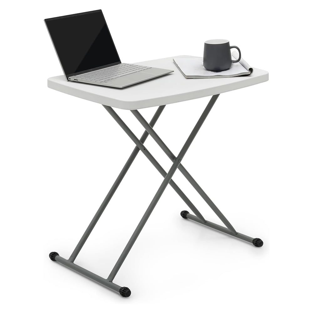 26" Folding TV Tray Table, Height Adjustable Stable Snack Table ...