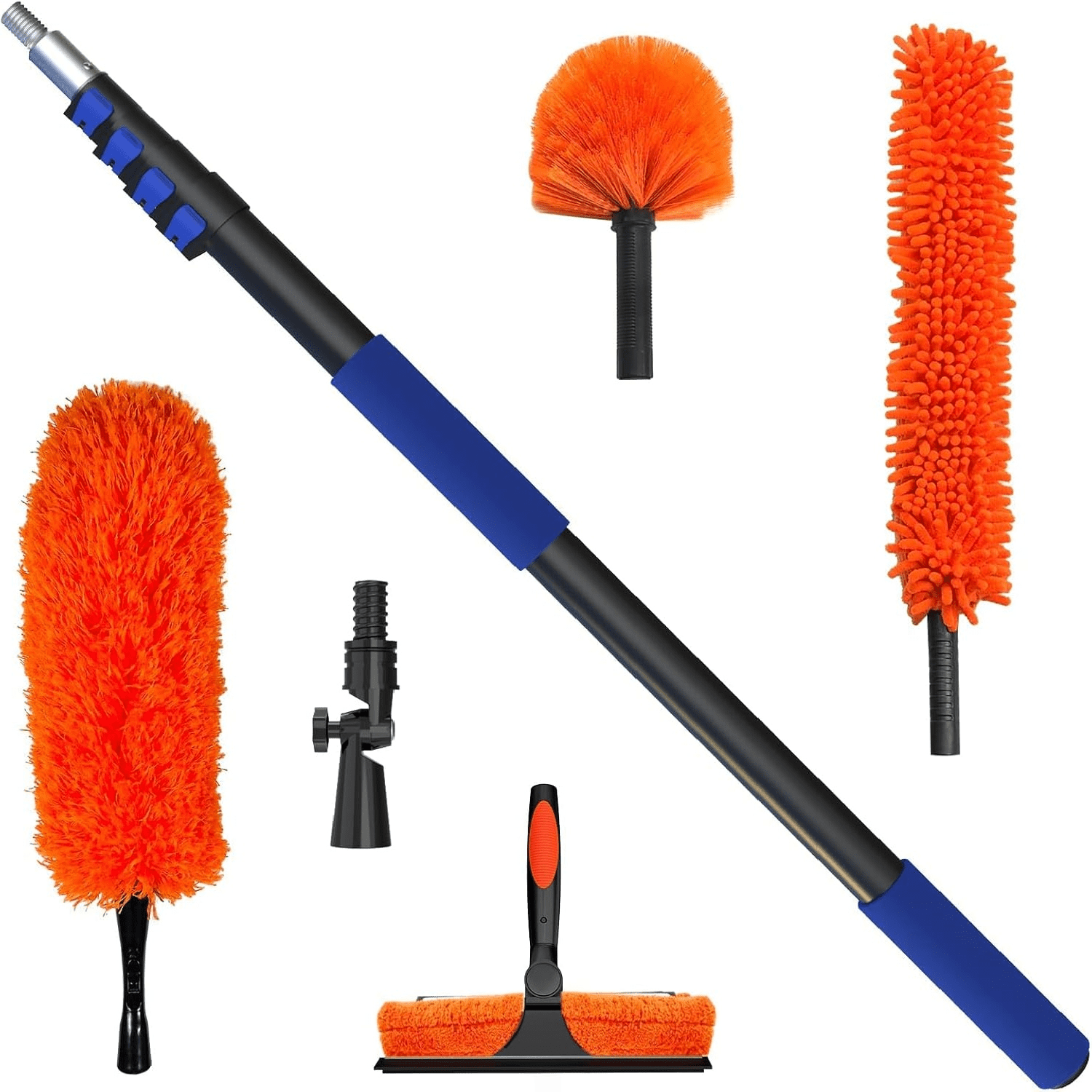 26 Foot High Reach Duster Kit with 5-19 ft Telescoping Extension Pole ...