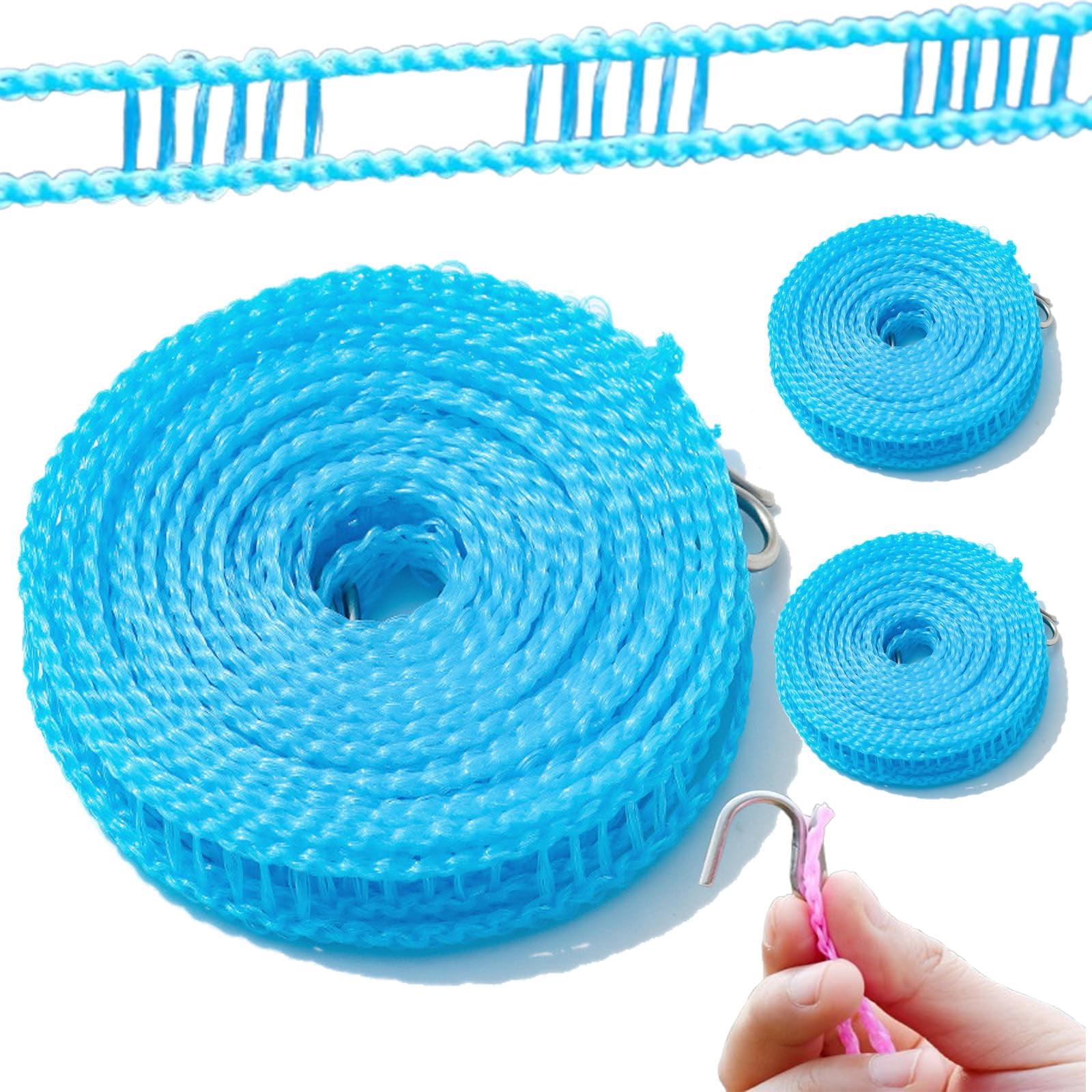 26 Ft Portable Nylon Clothesline – Windproof Non-Slip, Adjustable ...