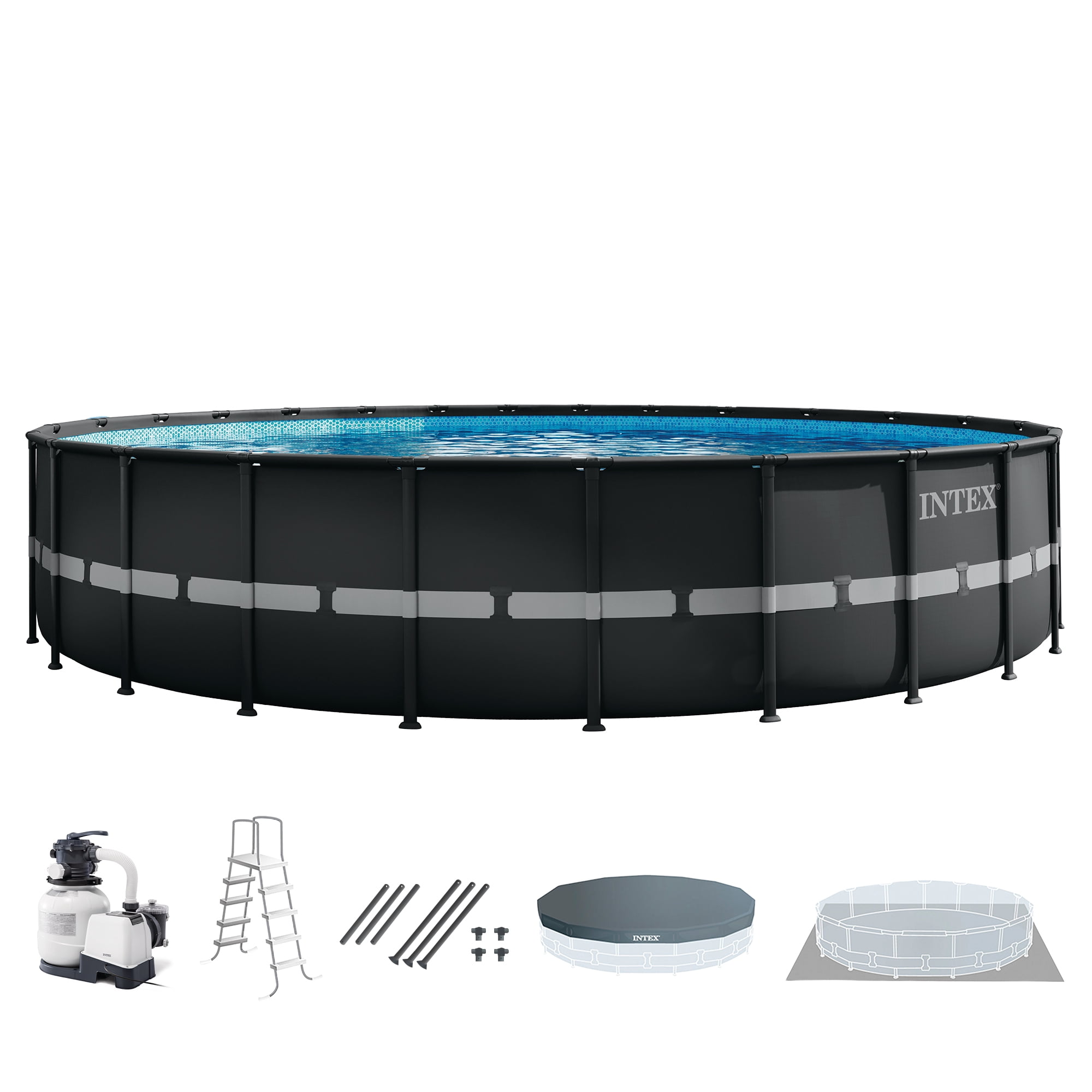 26 Ft x 52 In Ultra Frame Above Ground Swimming Pool with Pump&Ladder ...
