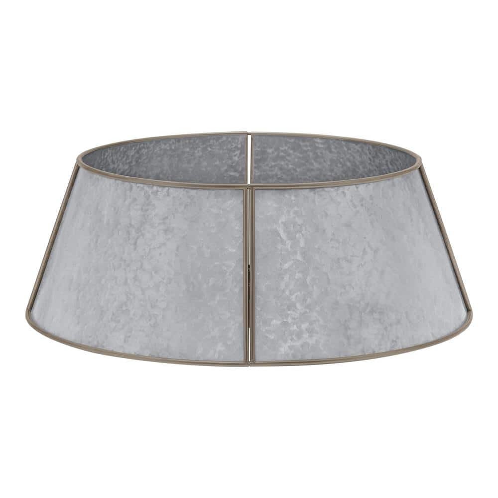 26" Galvanized Metal Christmas Tree Collar - Silver - Walmart.com