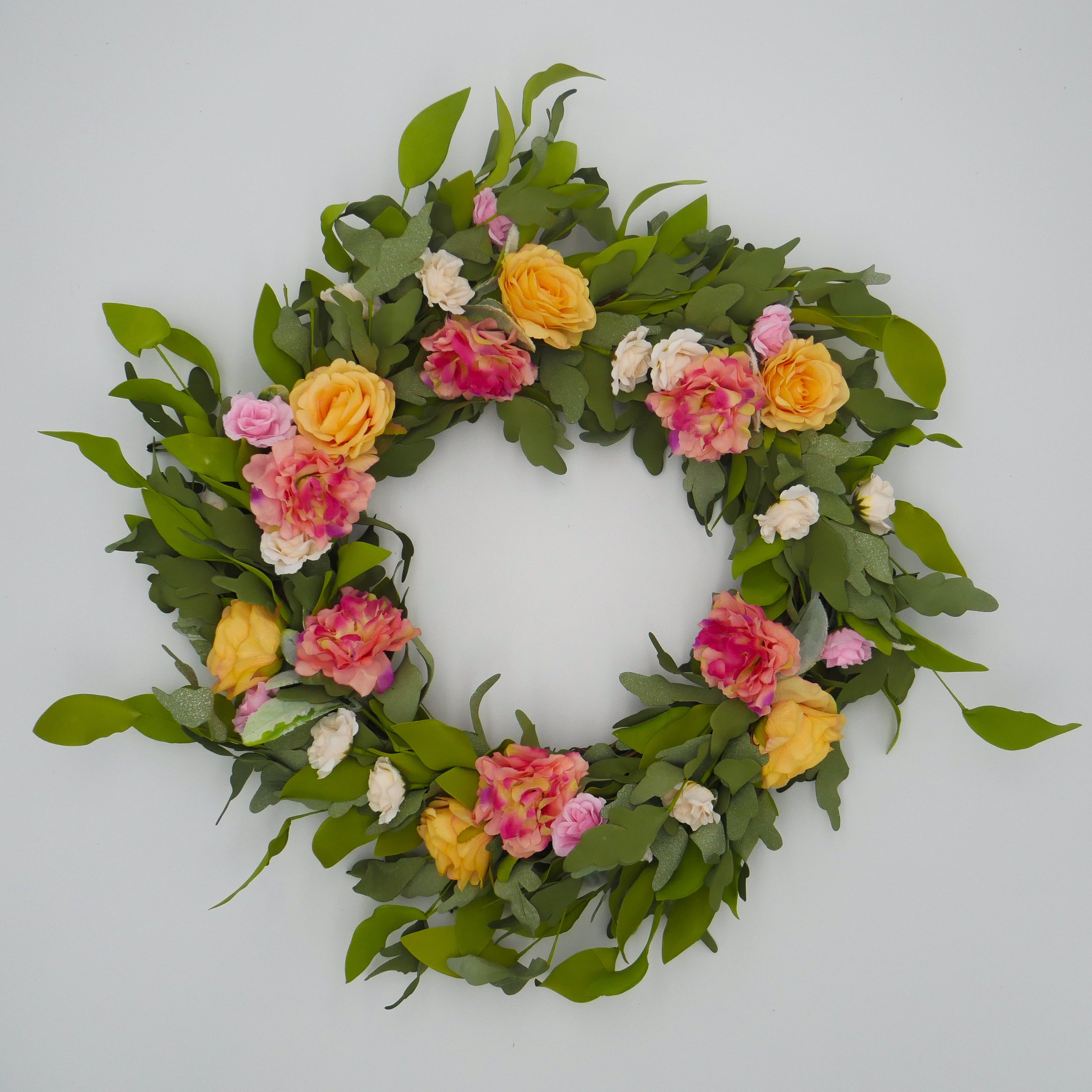 26" Garden Rose Wreath - Walmart.com