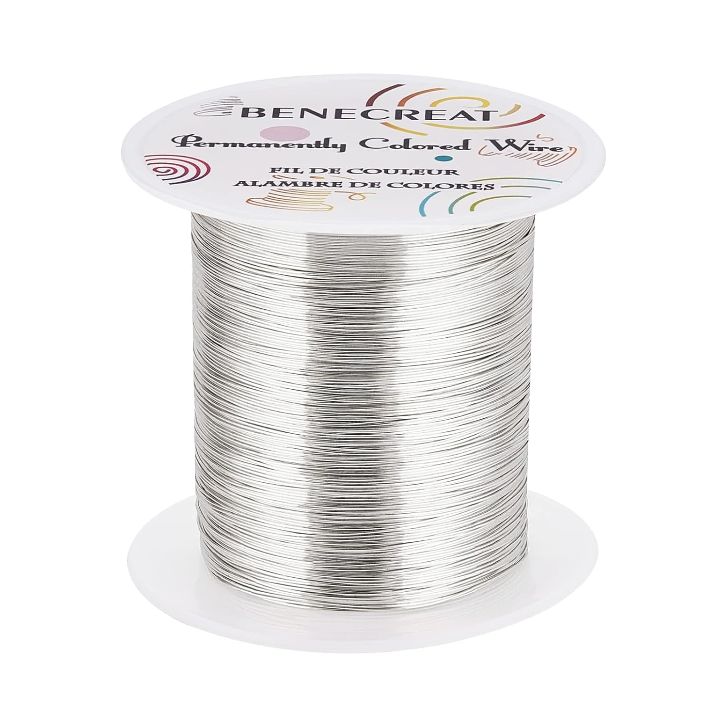 26 Gauge 131 Yards Tarnish Resistant Silver Wire Jewelry Beading Wire for Beading Wrapping and ...