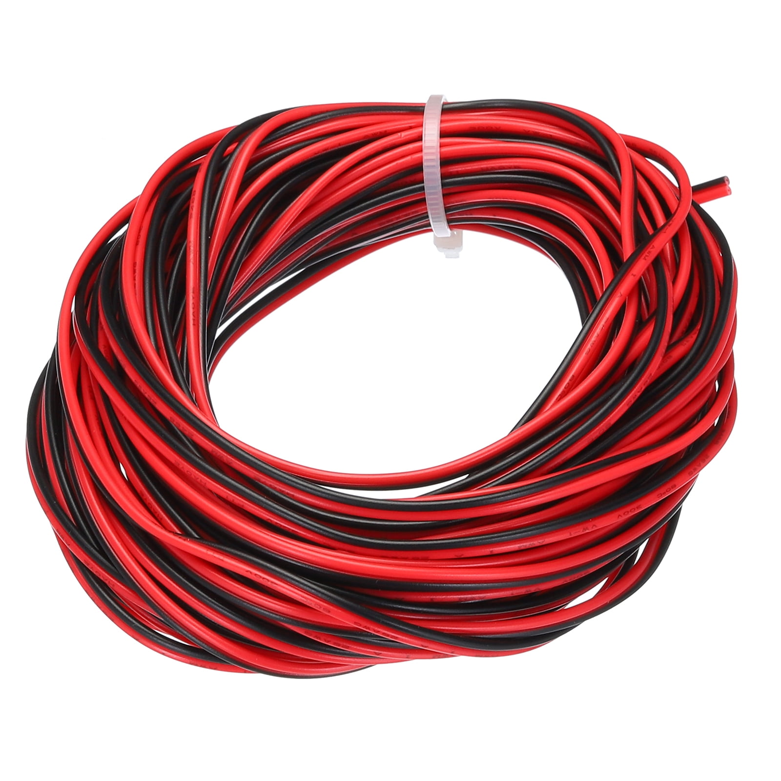 26 Gauge 2 Conductor Parallel PVC Wire, 33Ft/10M Long 1.5mm Dia 300V for LED RGB Cable, Internal ...