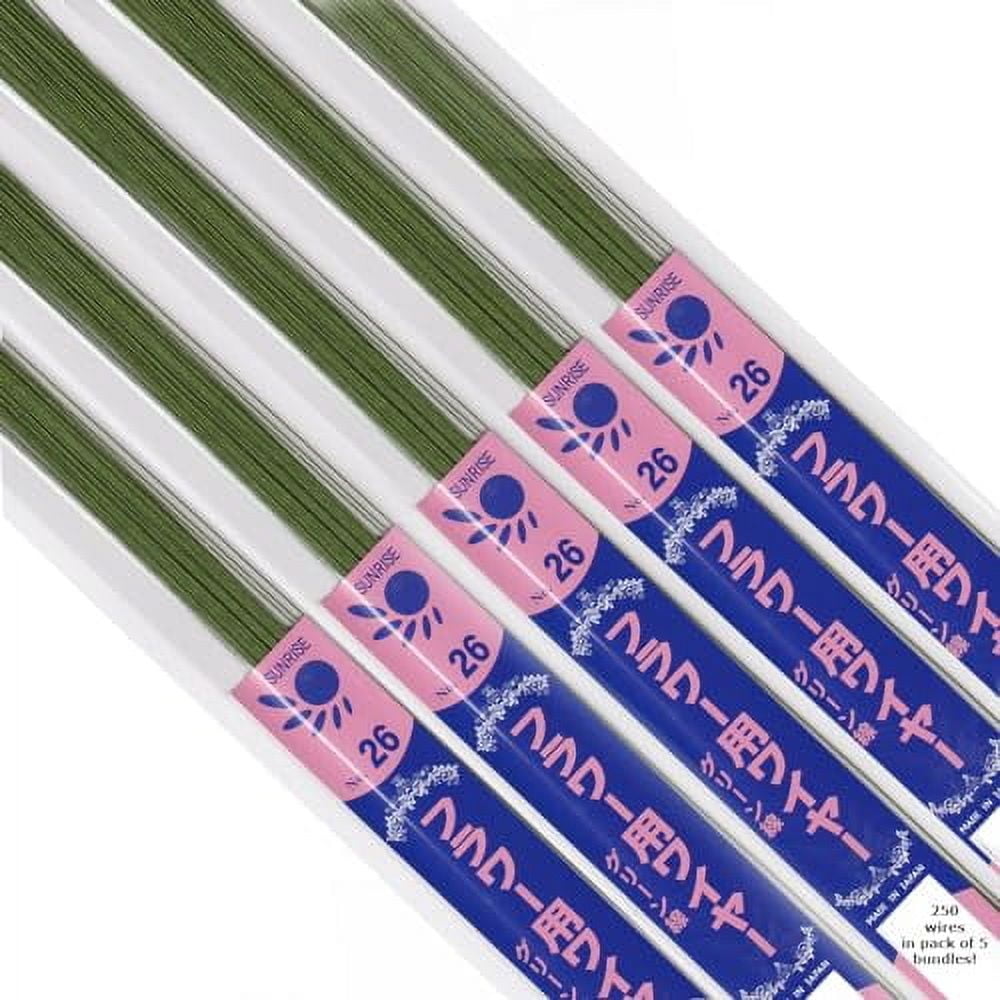 26 Gauge Green Paper Covered Floral Wire - 14 inches Long - 5 Pack of ...