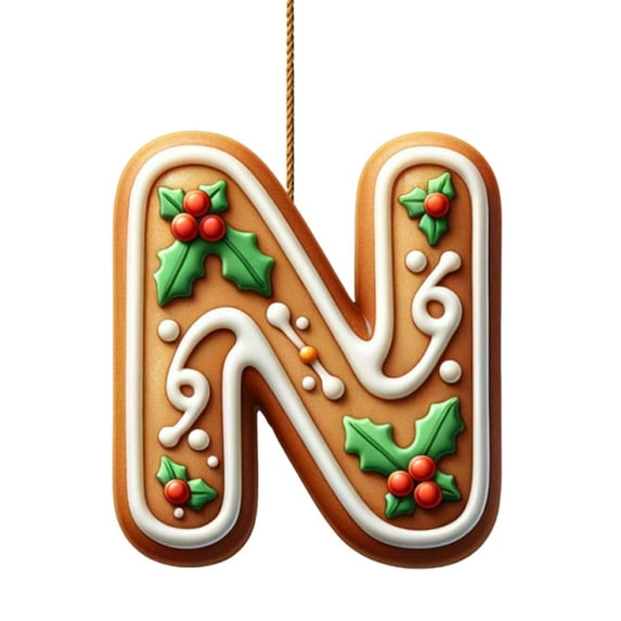 26 Gingerbread Alphabet Letter Ornaments,26 Letter Christmas Tree ...