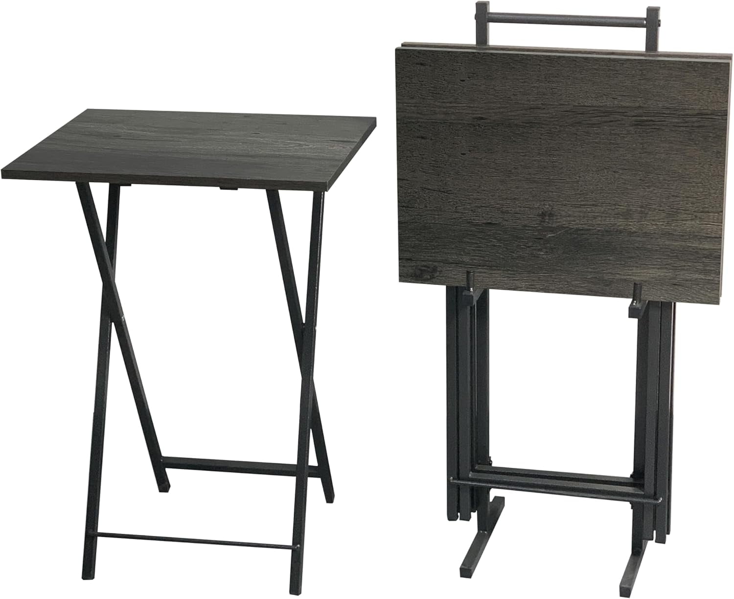 26" H Folding TV Trays for Eating Set of 4 with Stand, Foldable Office ...
