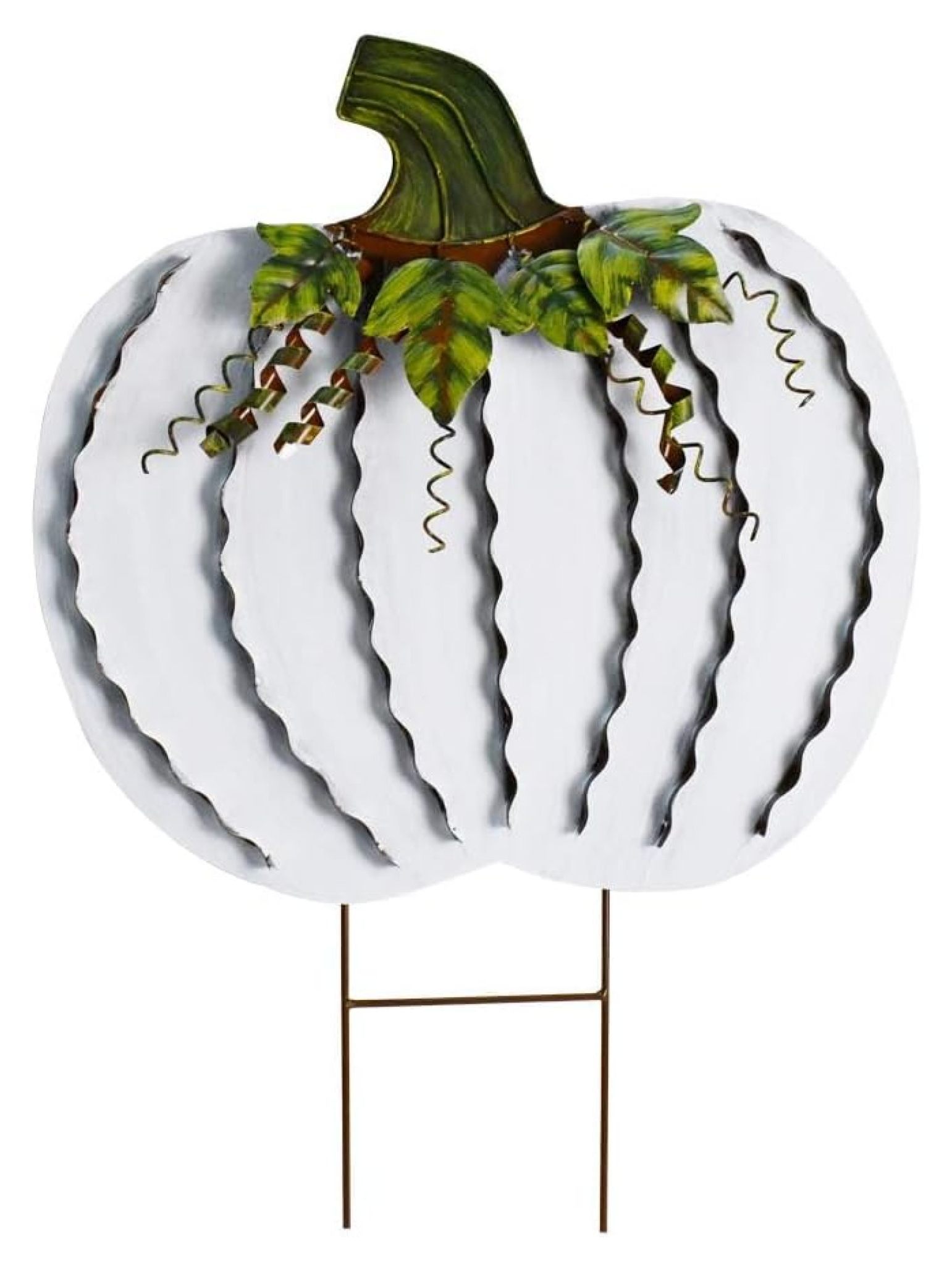 26"H Metal Pumpkin Yard Stake Outdoor Fall Decor Rustic Pumpkin Garden ...