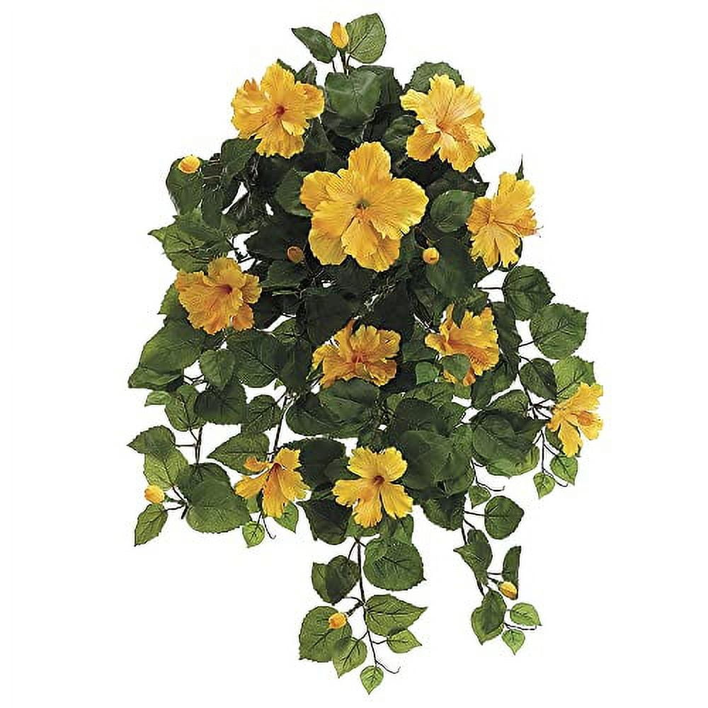 26" Hibiscus Hanging Bush x13 w/216 Lvs. Yellow (Pack of 4) - Walmart.com