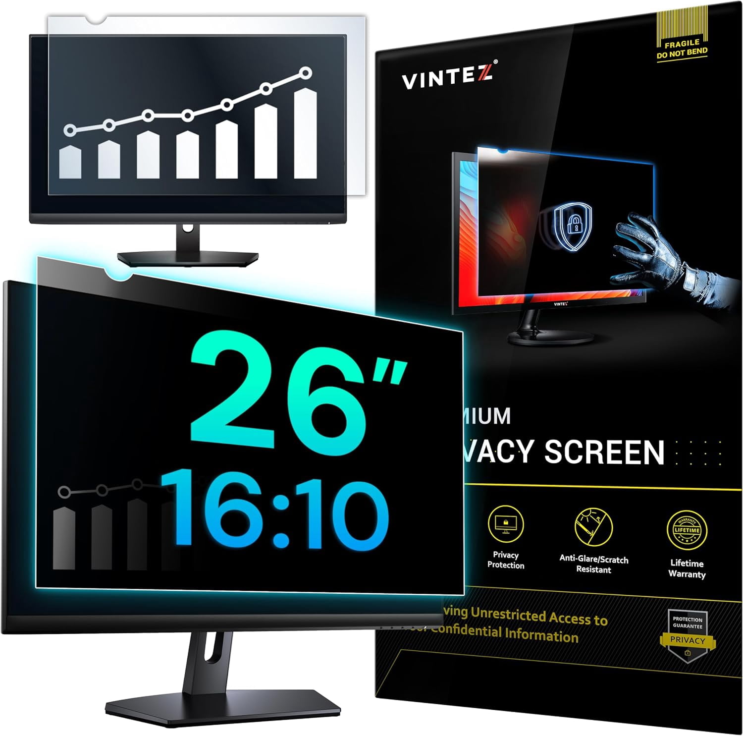 26 Inch 16:10 Privacy Screen for Computer Monitor and Laptop - Anti ...