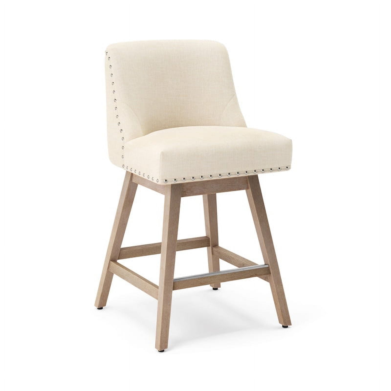 Dycanpo 26''H Swivel Counter Stools with Back Linen Fabric for Home ...