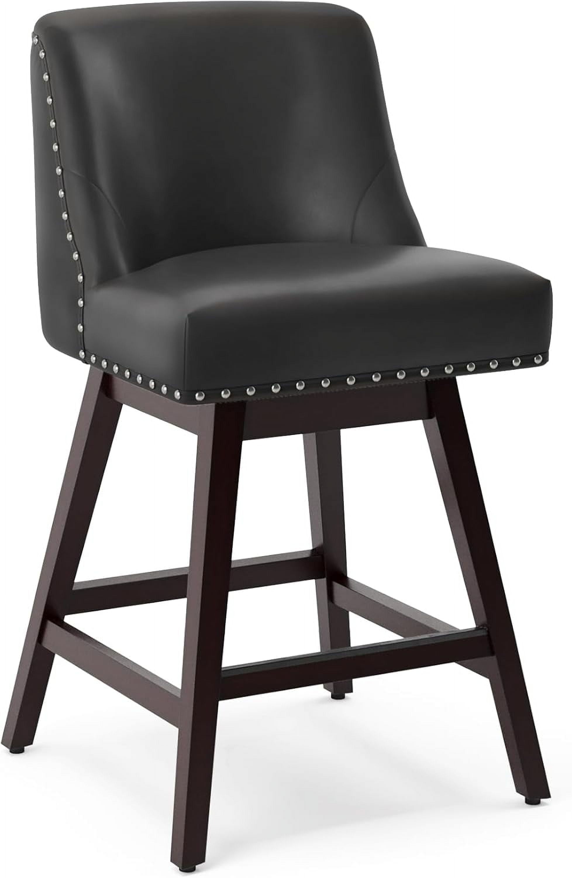 26 Inch Bar Stools Gray Swivel Counter Stools with Back Linen Fabric ...