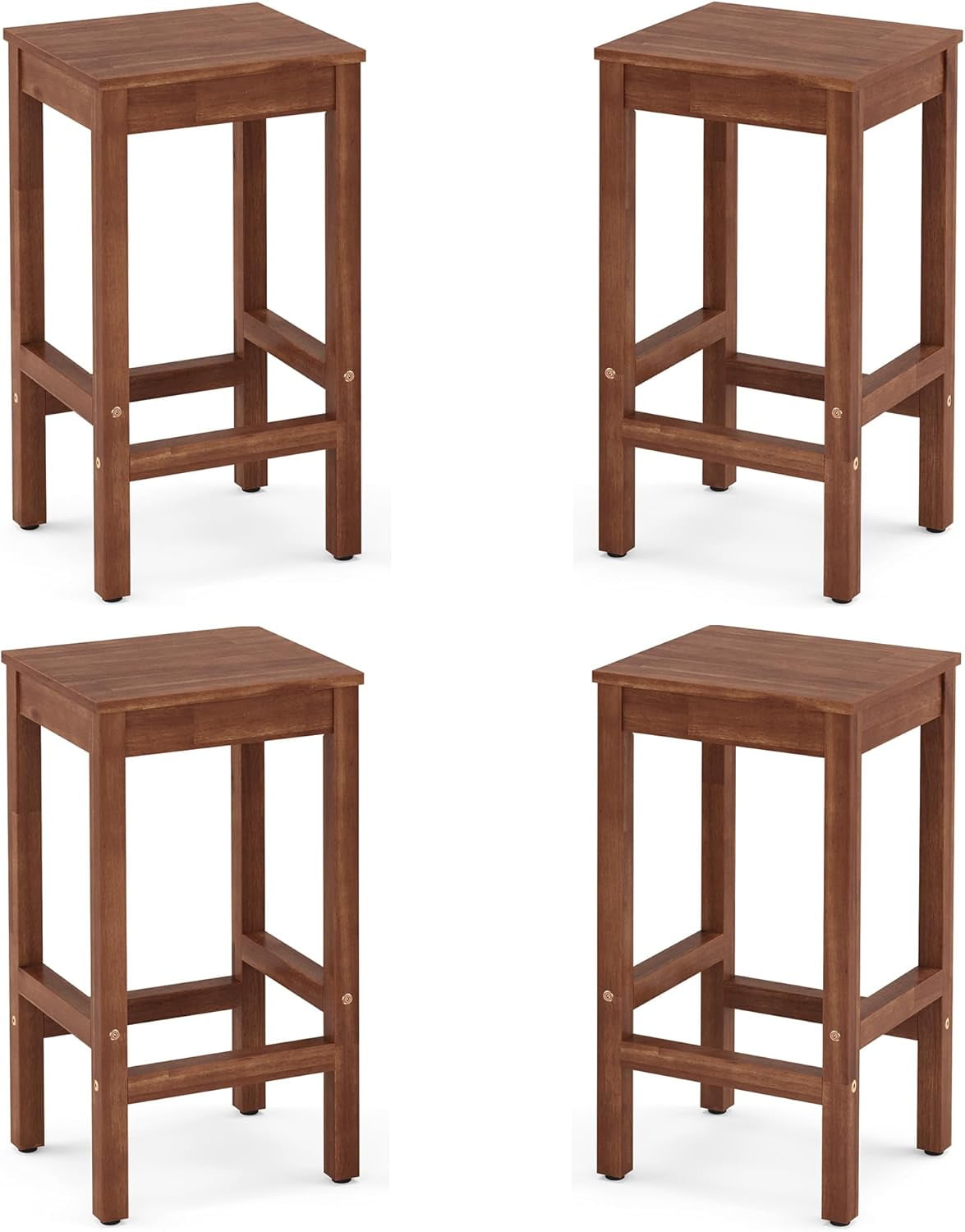 26 Inch Bar Stools Set of 4, Counter Height Bar Stool with Footrest ...