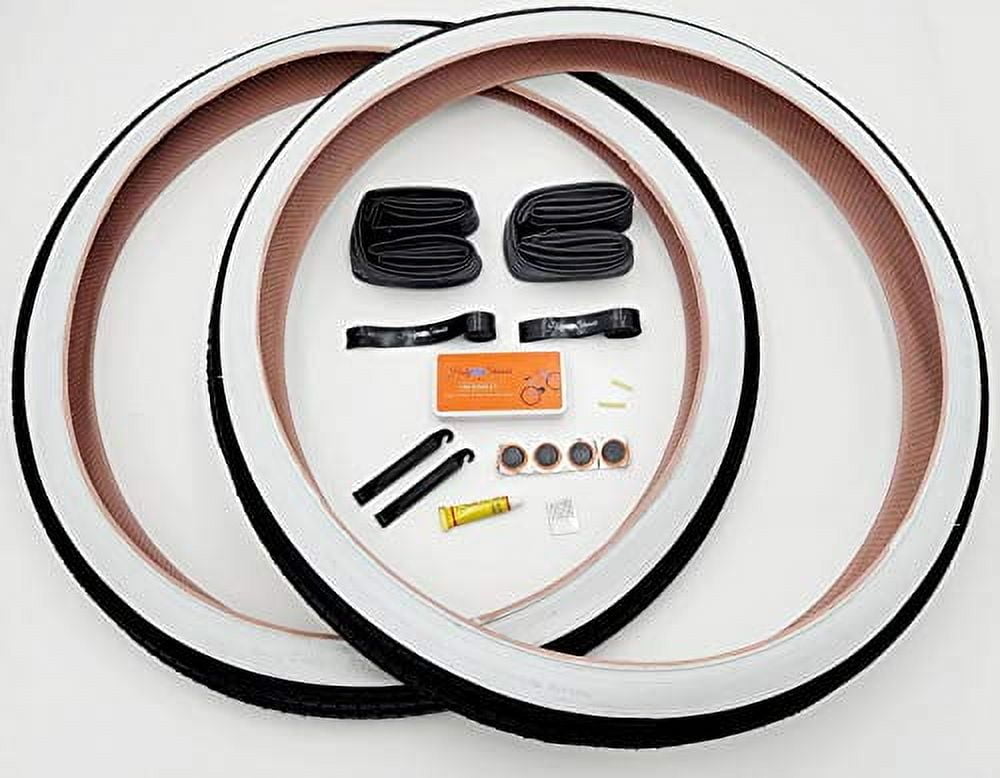 26 Inch Bike Tires, Beach Cruiser, Durable Wire Bead Tires White ...