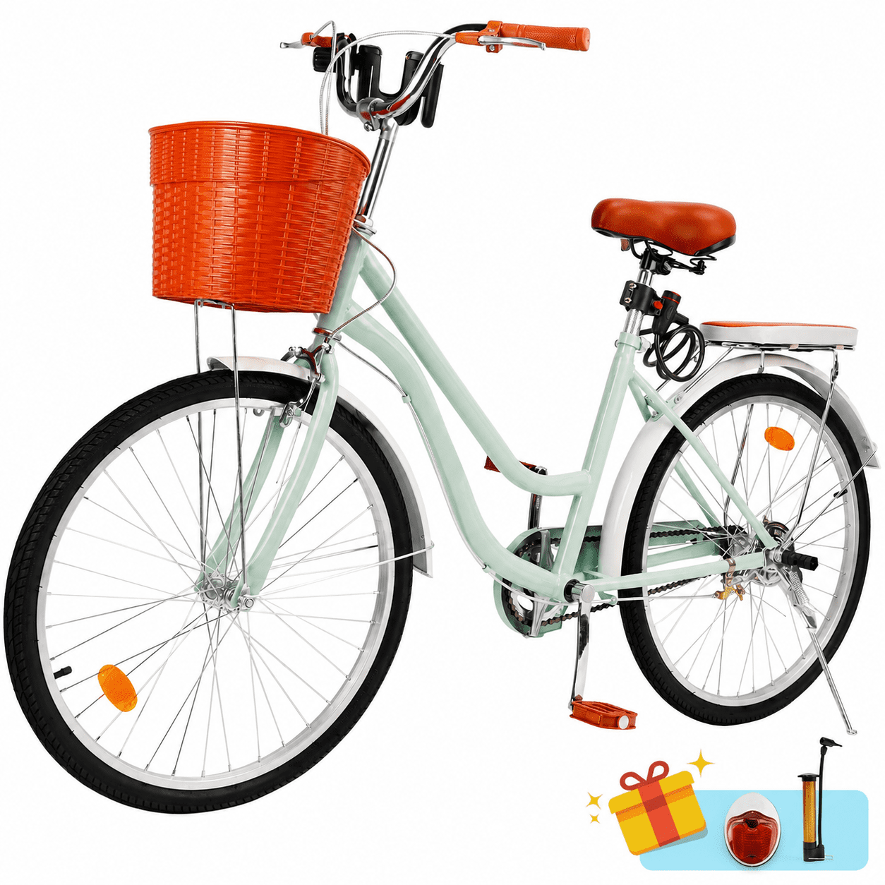 26 Inch Bikes for Women with Basket, Womens Cruiser Bicycle with ...