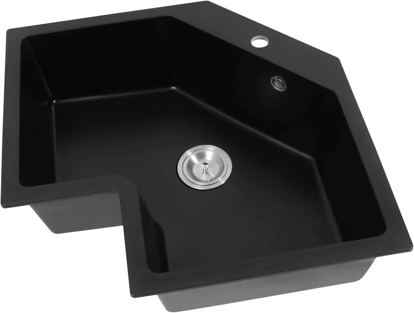 26 Inch Black Corner Kitchen Sink, Butterfly Design Drop-in 304 ...
