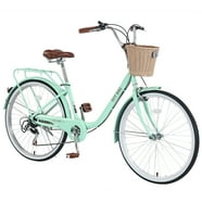 26 Inch Yellow Cruiser Bike for Women with 7-Speed Shimano Gear and Steel Frame - Walmart.com