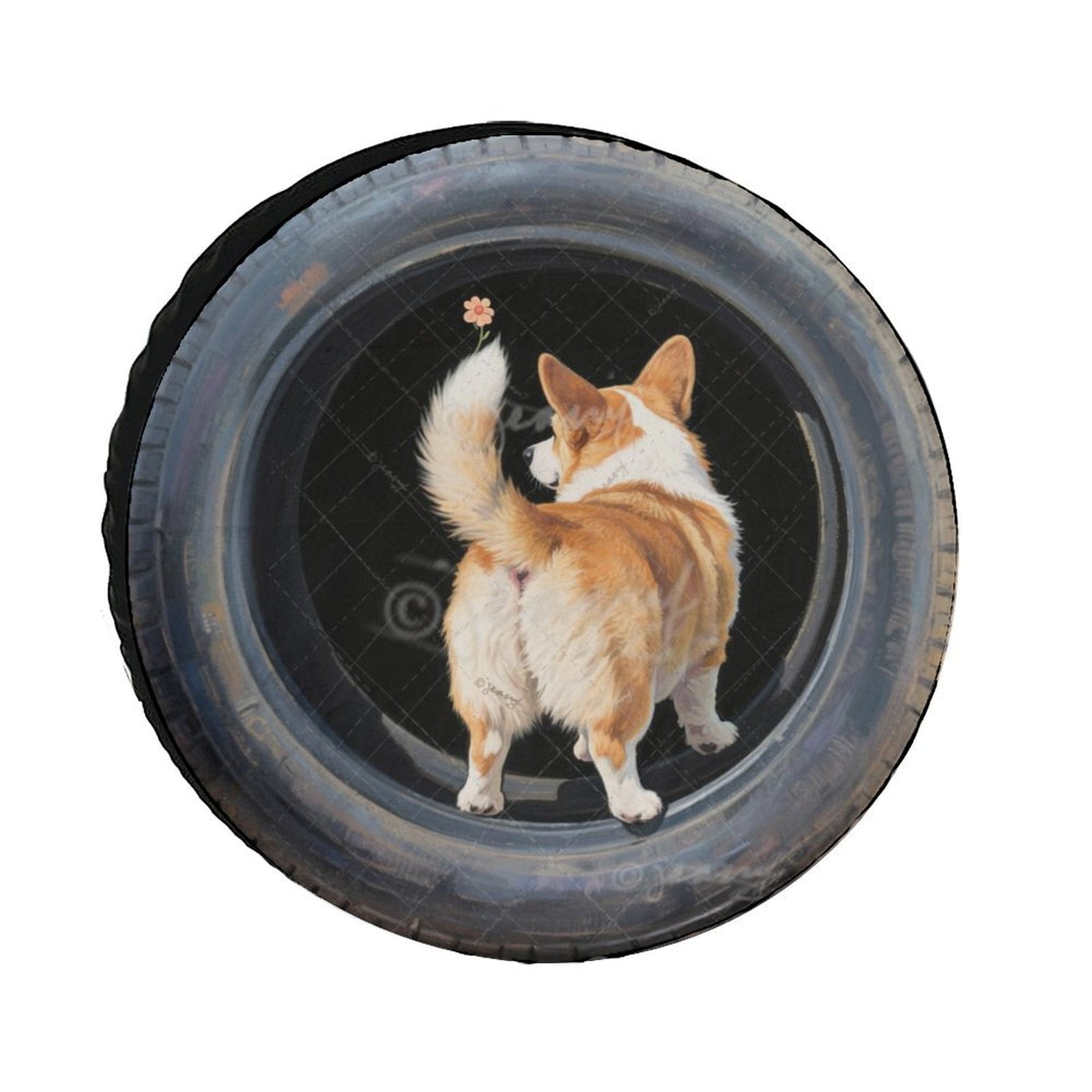 26 Inch Corgi Dog Spare Tire Cover - Decorative Wheel Protector with ...
