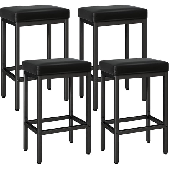 26 Inch Counter Height Bar Stools Set of 4, White Modern Kitchen ...