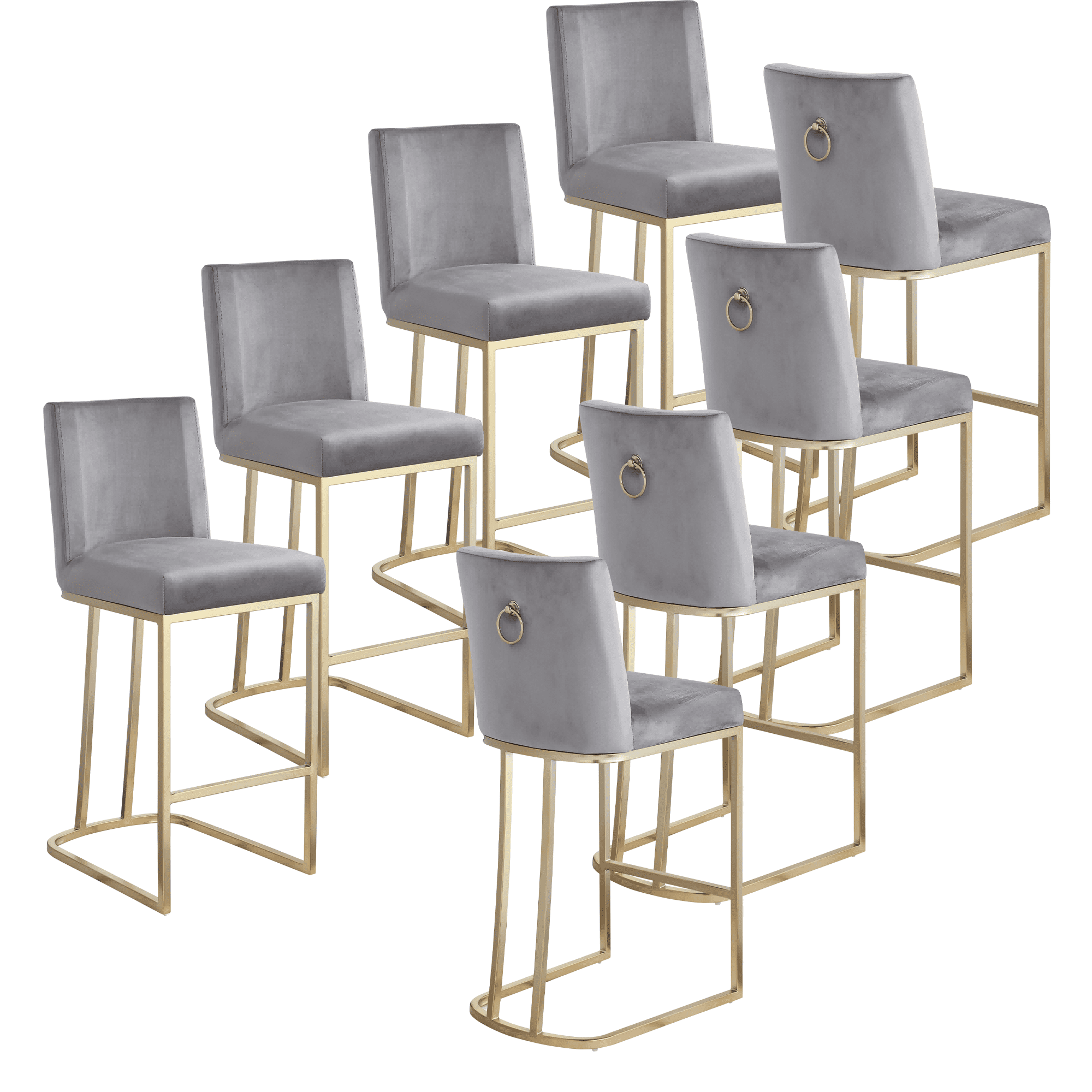 26 Inch Counter Height Velvet Dining Chairs, Modern Dining Chair with ...