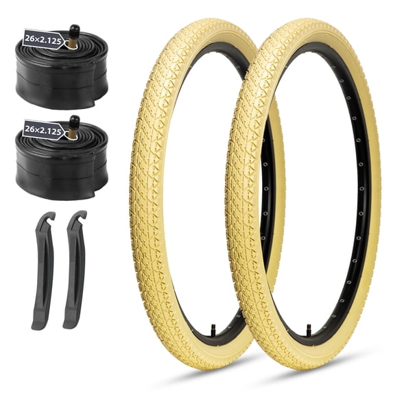 26 Inch Cruiser Bike Tires Set: Hycline 26x2.125 Inch Folding Tires 2 ...