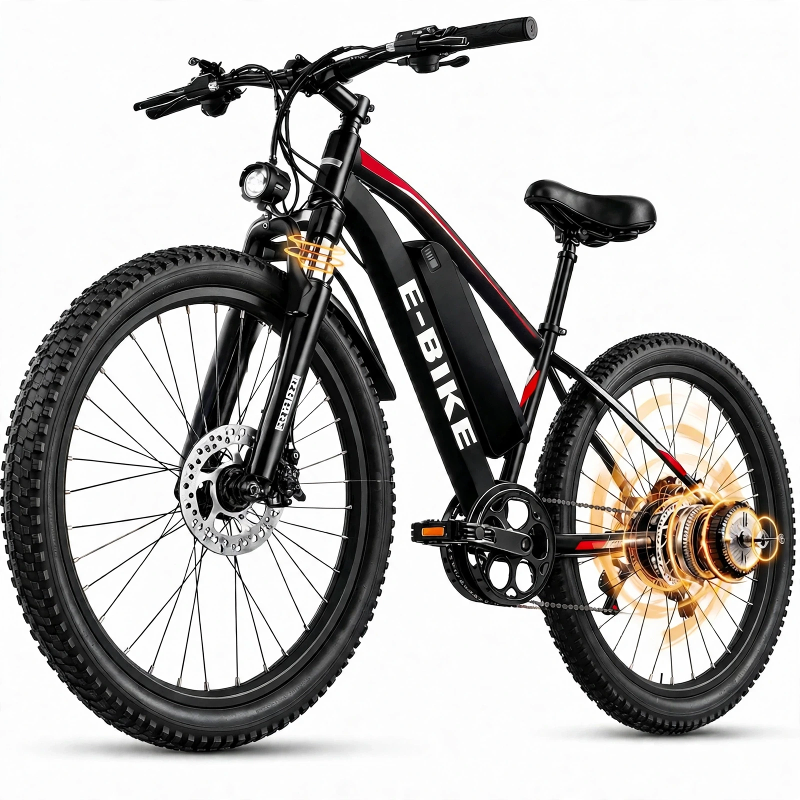 SNNAFFOB 26 Inch Electric Bike for Adults, 500W Peak Motor, 36V 12Ah ...