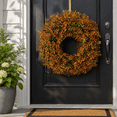 26 Inch Fall Wreath for Front Door, Artificial Boxwood Thanksgiving ...