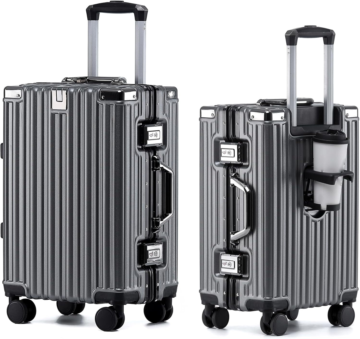 26 Inch Frame Luggage with Spinner Wheels, PC Hard Shell Suitcase with ...