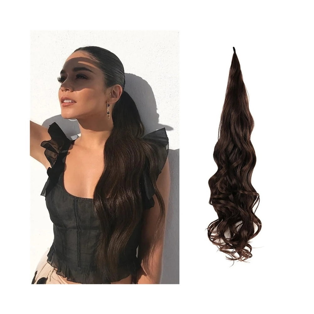 26 Inch Long Wavy Ponytail Flexible Wrap Around Ponytail Hair ...