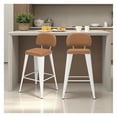 26 Inch Metal Bar stools Set of 2, Upholstered Counter Height Bar ...
