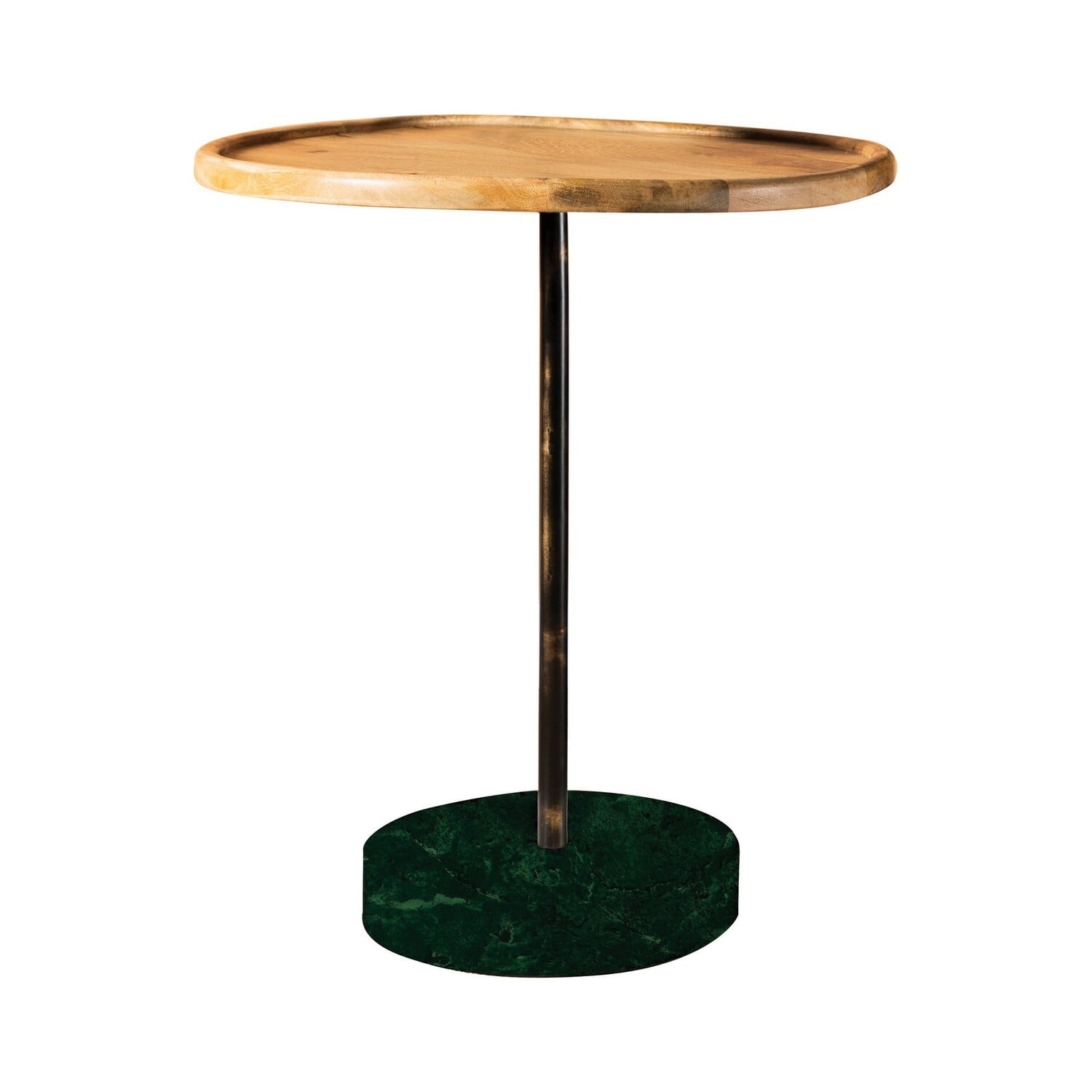 Benjara 26 Inch Wooden Style Display End Table for Living Room, Round ...
