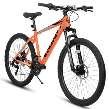 26 Inch Fat Tires Mountain Bike with Suspension Fork for Men and Women, 21-Speed Disc Brakes ...