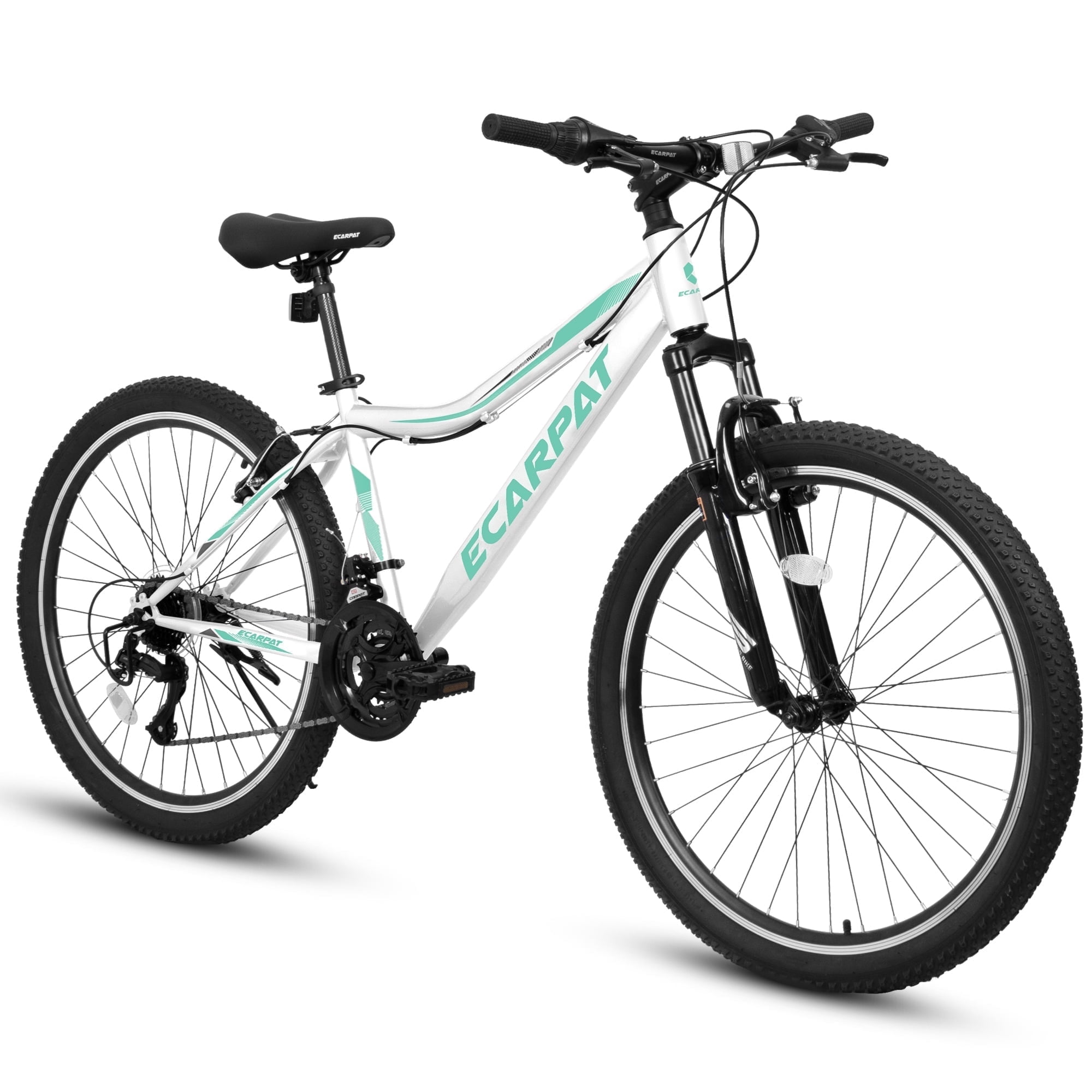 26-Inch Mountain Bike with 21-Speed Twist Shifter, Front Suspension & V ...