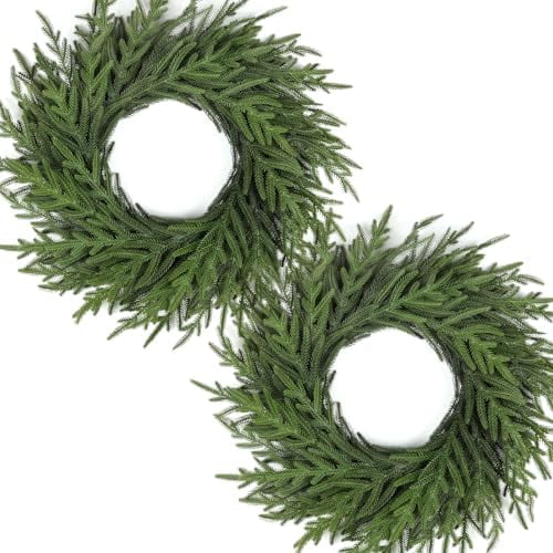 26 Inch Pine Wreath - Christmas Wreaths for Front Door - Real Touch ...