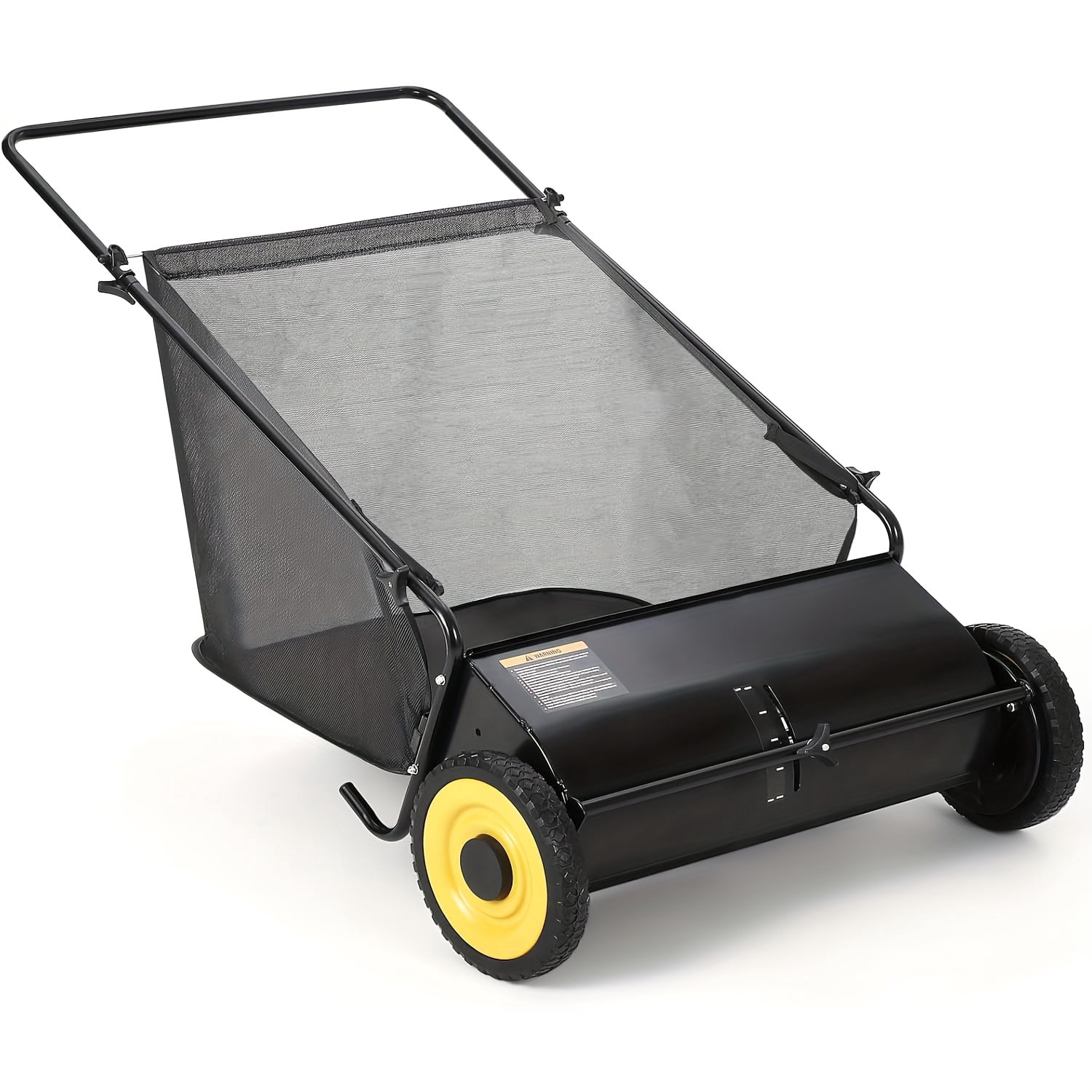 26 Inch Push Lawn Sweeper, 7 Cu.Ft. Hopper Capacity Grass Sweeper ...