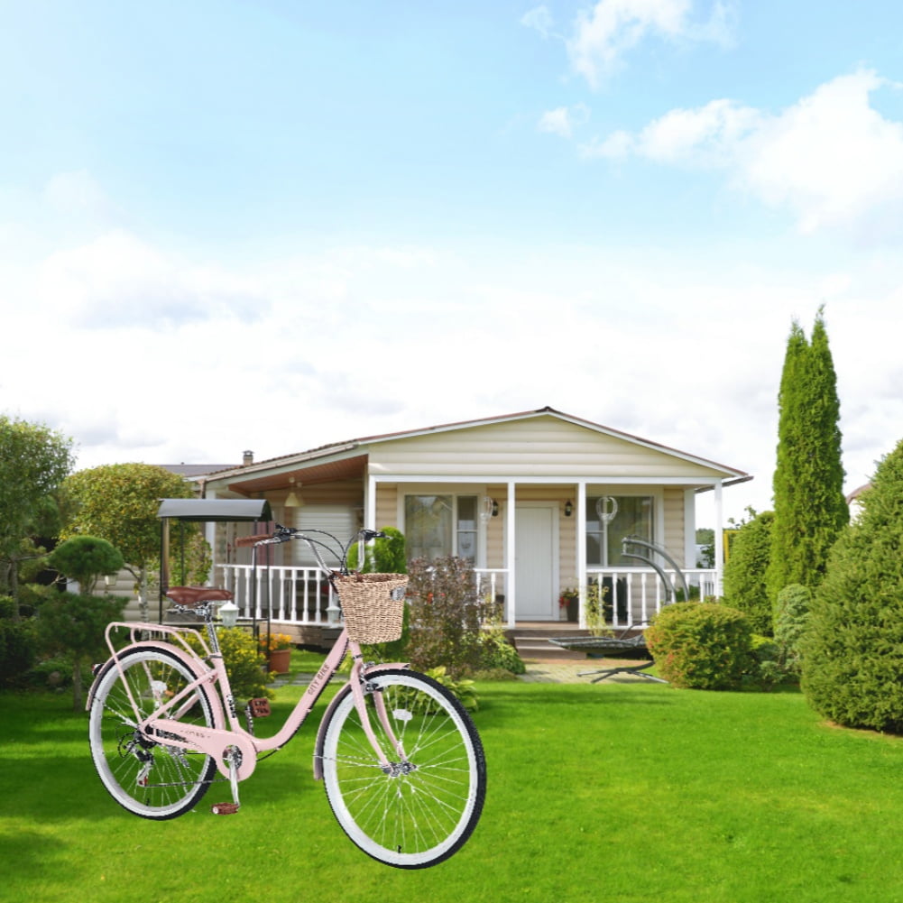 26 Inch Road Bike, Outdoor Trail Commuter City Bicycle with 7-Speed ...