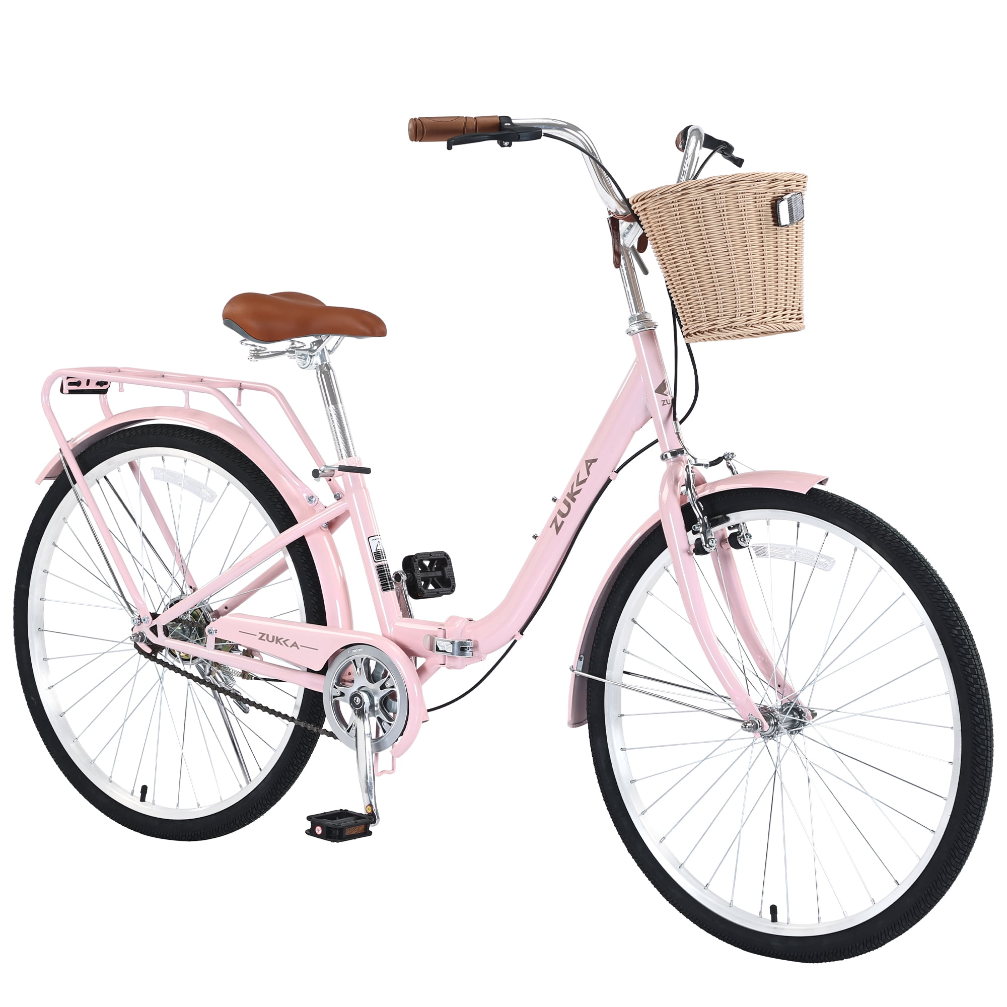 26 Inch Single Speed Folding Bike, Durable Steel Frame Compact Design ...