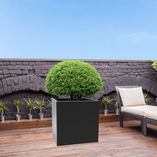 26 Inch Square Steel Planter Box Large Planter Black Grow Box Heavy ...