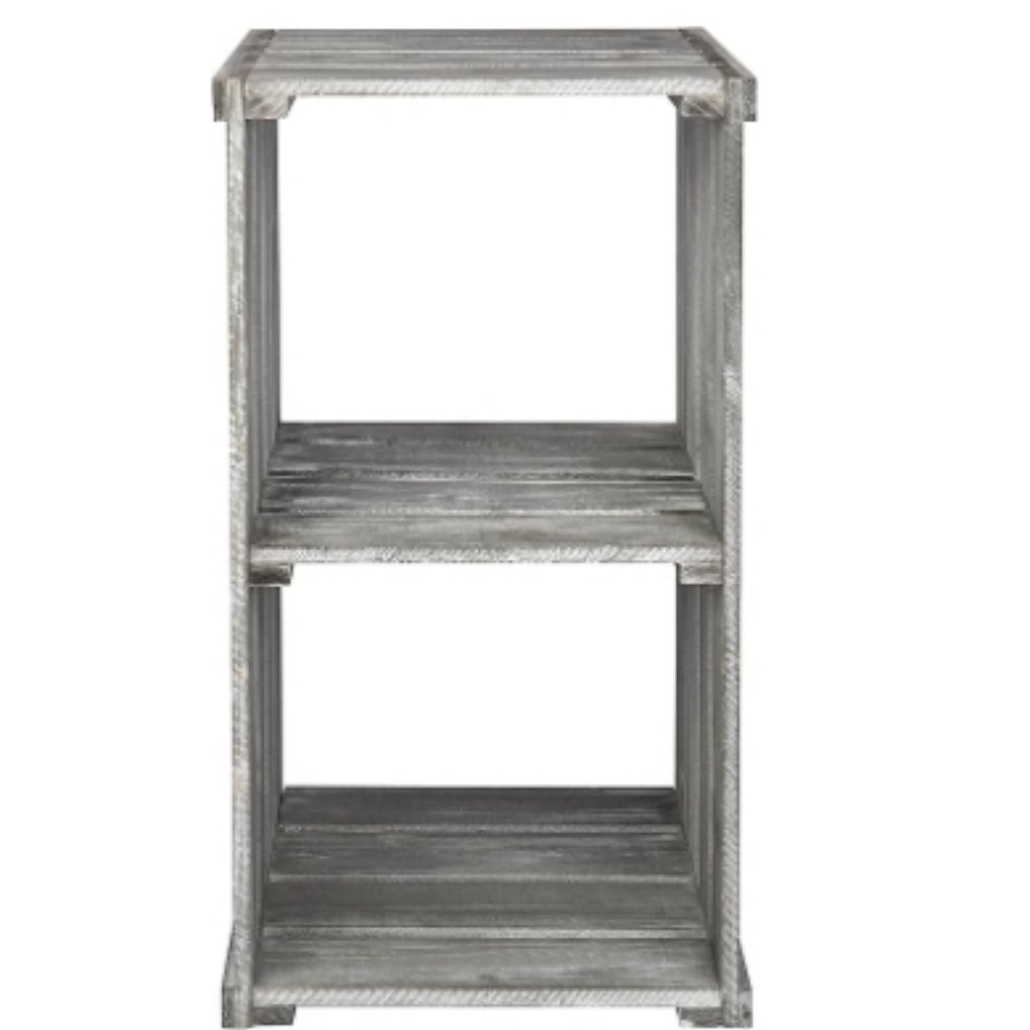 26 Inch Tall End Table, Weathered Dark Gray Wood Crate Design Bookcase ...