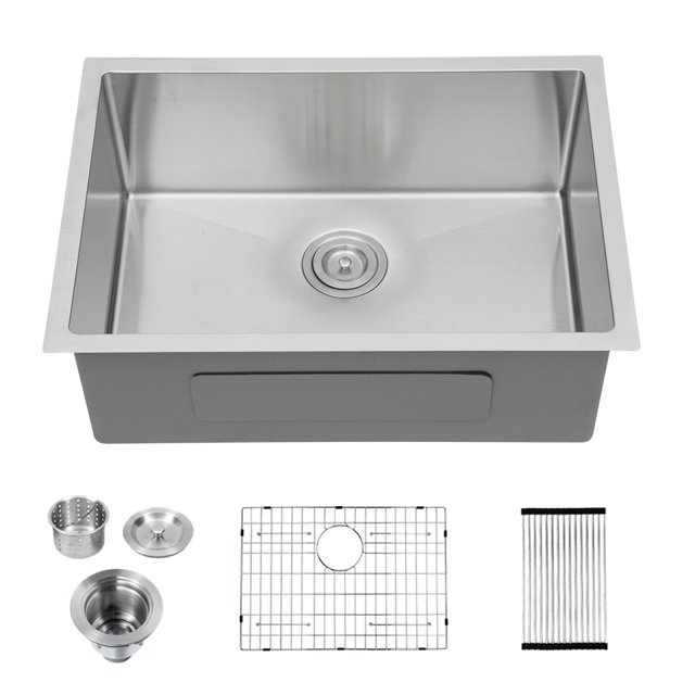 26 Inch Undermount Sink - 26"x18"x9" Undermount Stainless Steel Kitchen ...