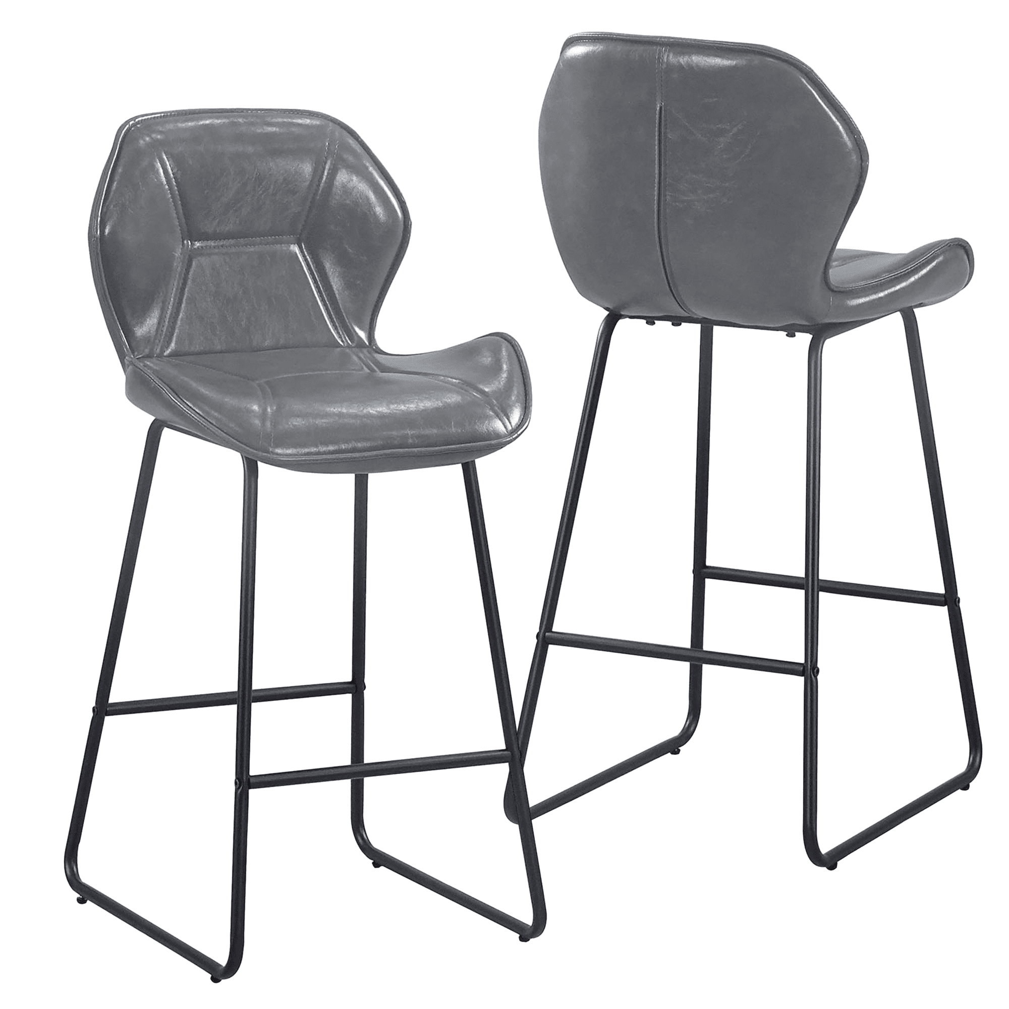 26 Inch Upholstered Counter Height Dining Chair with Black Metal Legs ...