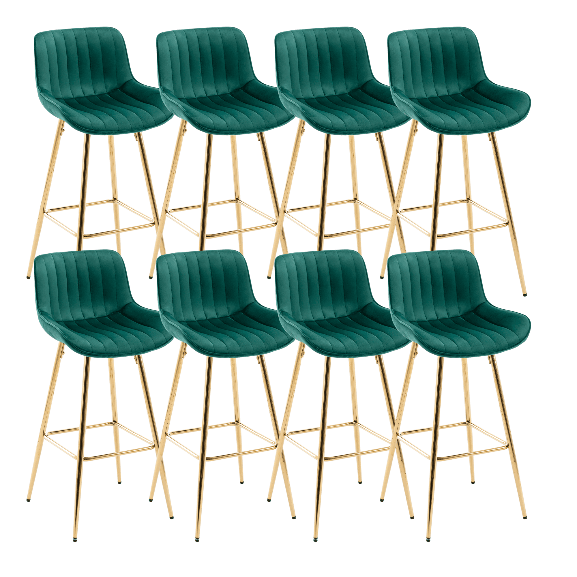 26 Inch Velvet Dining Chairs, Modern Dining Chair with Golden Metal ...