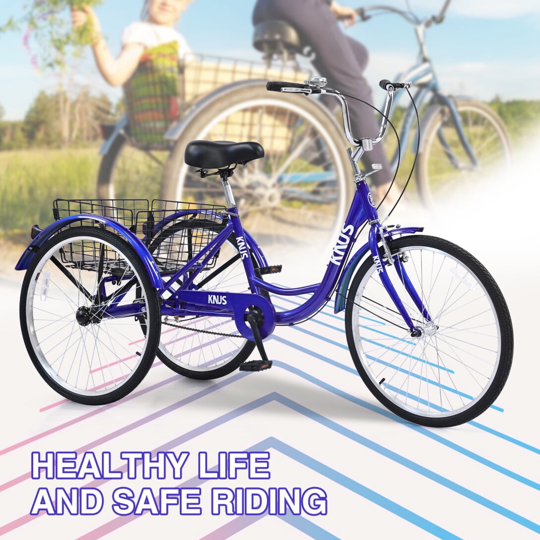 26 Inch Wheels Cruiser Bicycles,Adult Tricycle Trikes With 3-Wheel ...