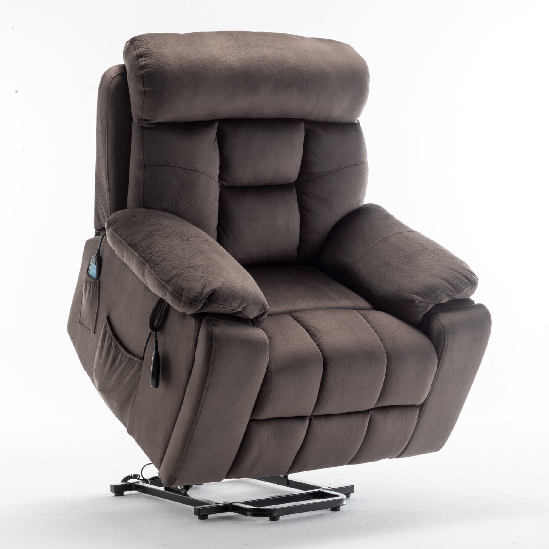 26-Inch Wide Power Lift Recliner with 8-Point Massage & Lumbar Heating ...