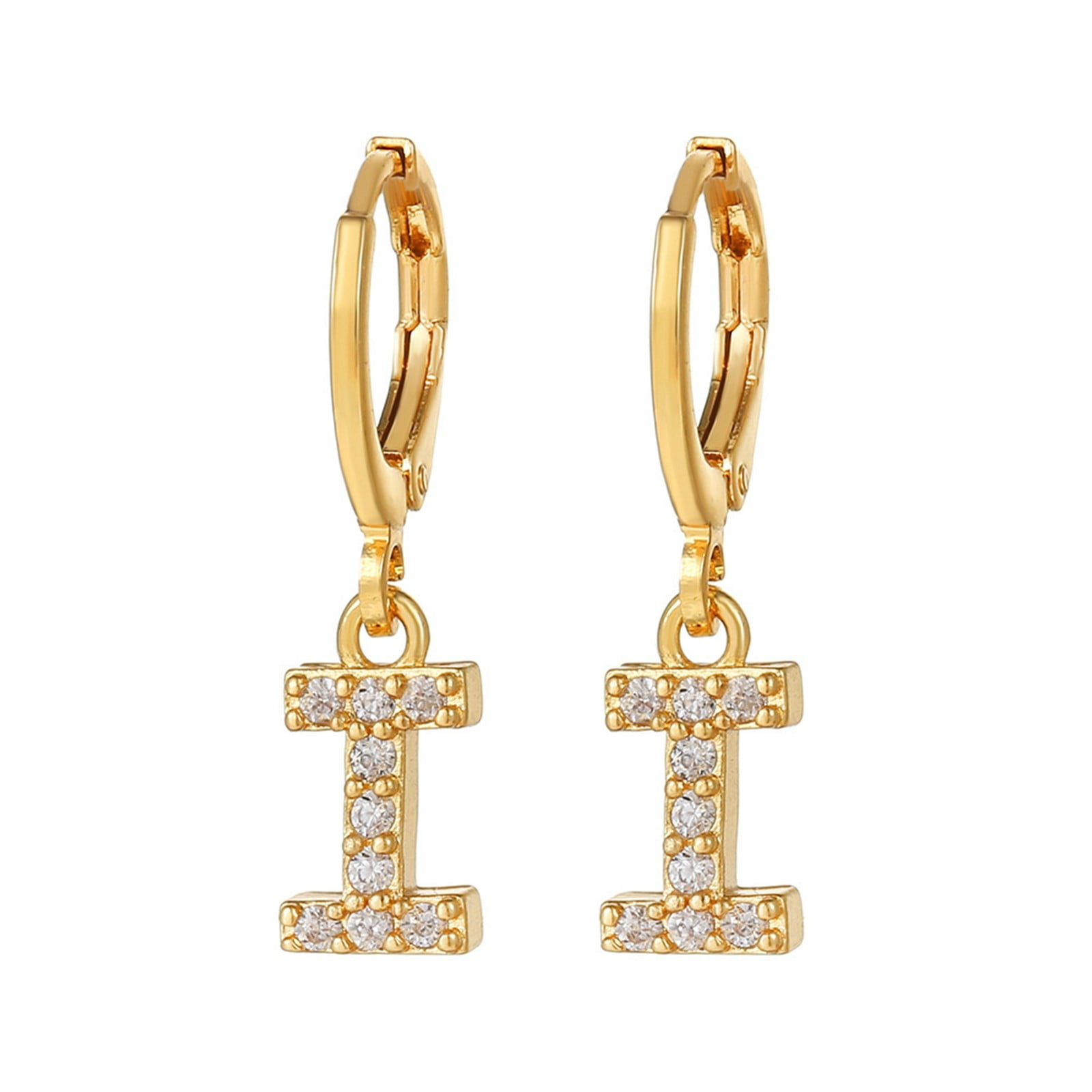 26 Initial Earrings 26 Diamond Alphabet Earrings A Z 26 Alphabet ...