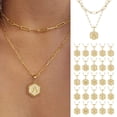 26 Initial Hexagon Necklace For Women A Z Alphabet Gold Pendant ...
