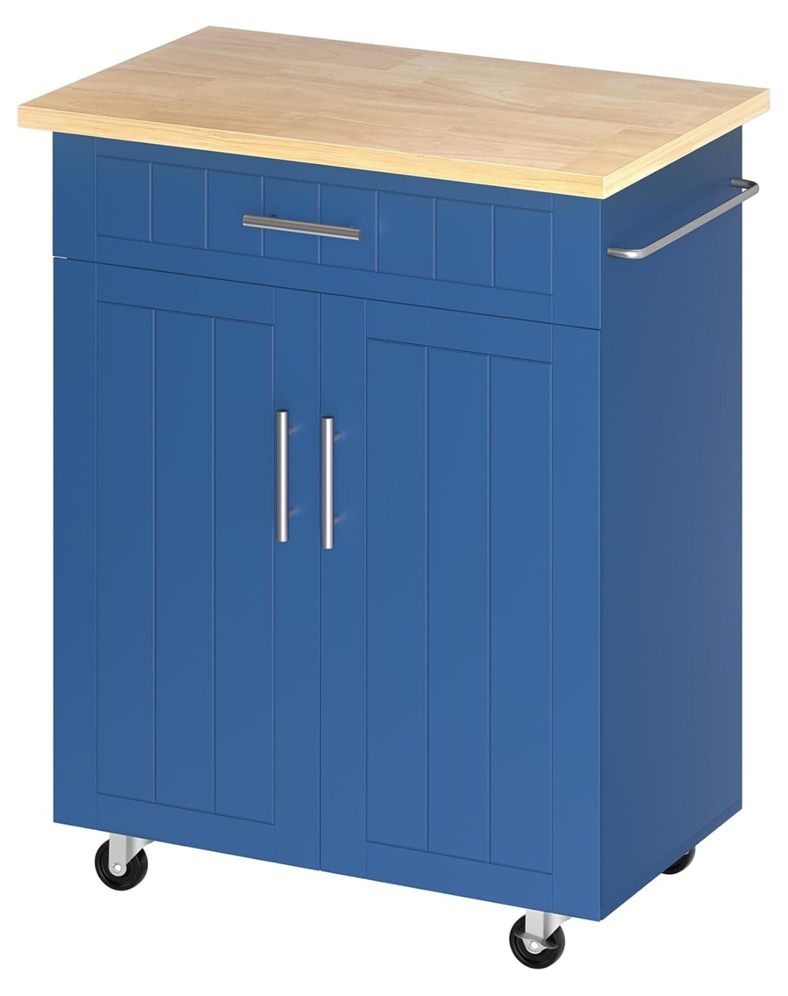 26" Kitchen Island Cart with Storage, Kitchen Island on Wheels with ...
