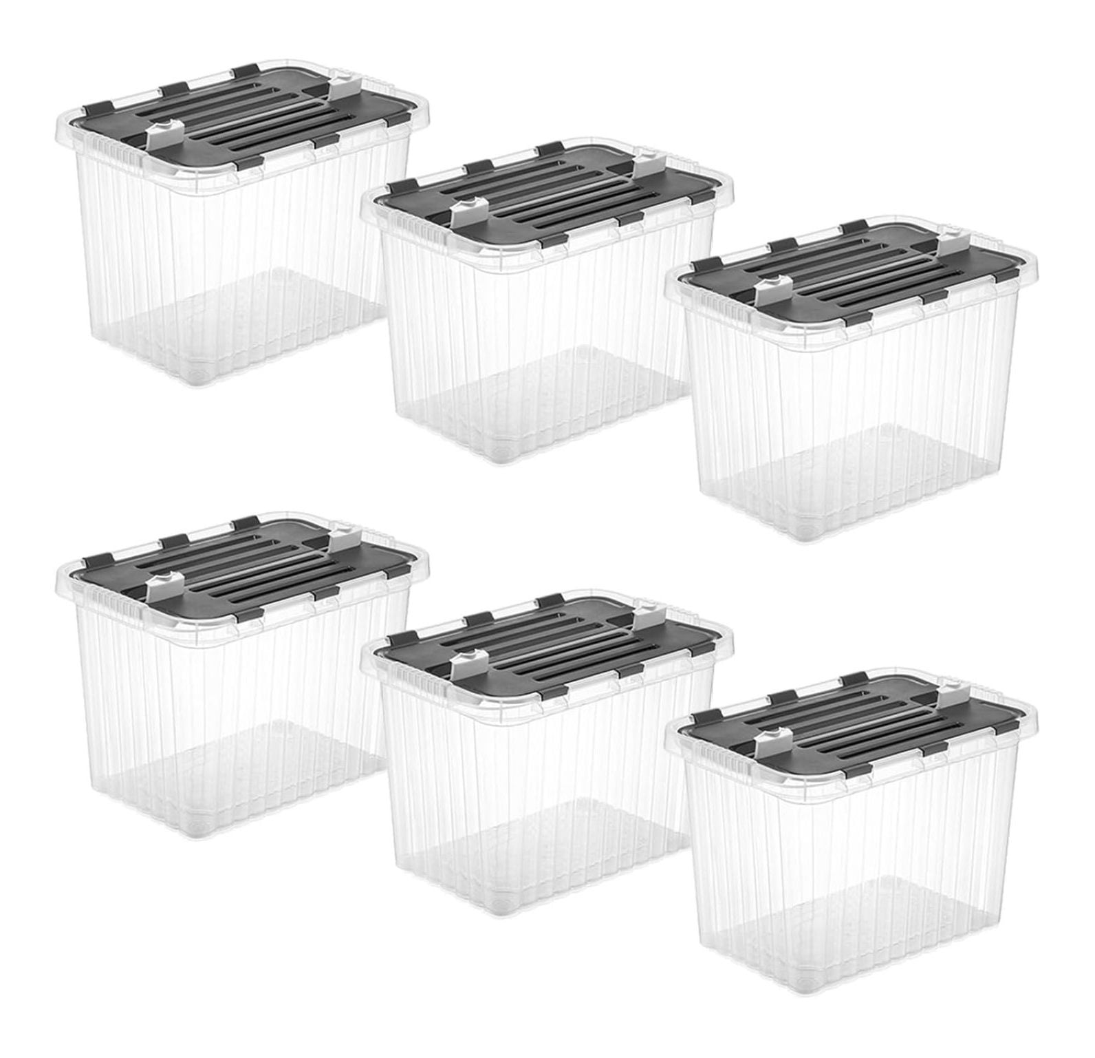 26 L Deep Storage Container with Hinged Lid (6 Pack) - Walmart.com