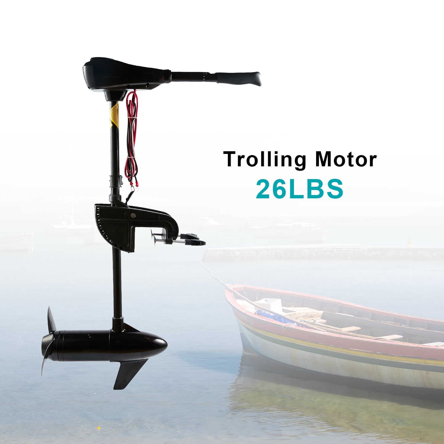 26 LBS Thrust 28 in Shaft Electric Transom Mounted Trolling Motor ...